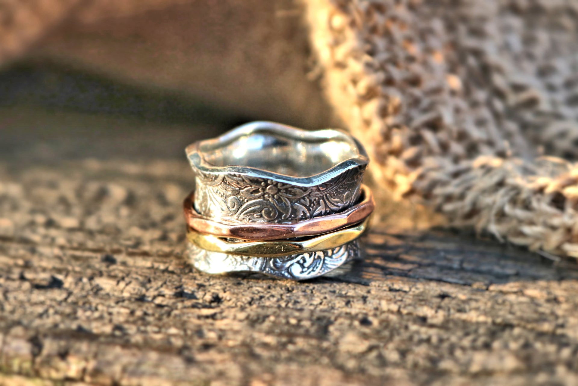 Spinner Rings for Women - Premium Sterling Silver | Energy Stone