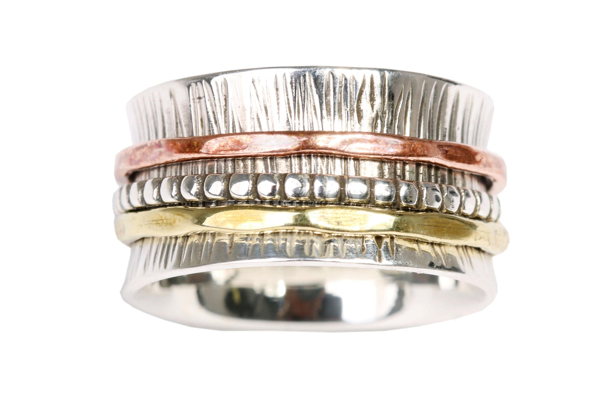 Energy Stone BEAUTIFUL IMPERFECTION Meditation Spinner Ring (US60)